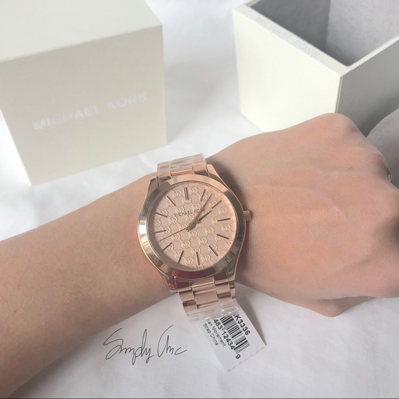 Michael Kors | Accessories | Last Mk Rose Gold Tone Slim Runway Watch ...